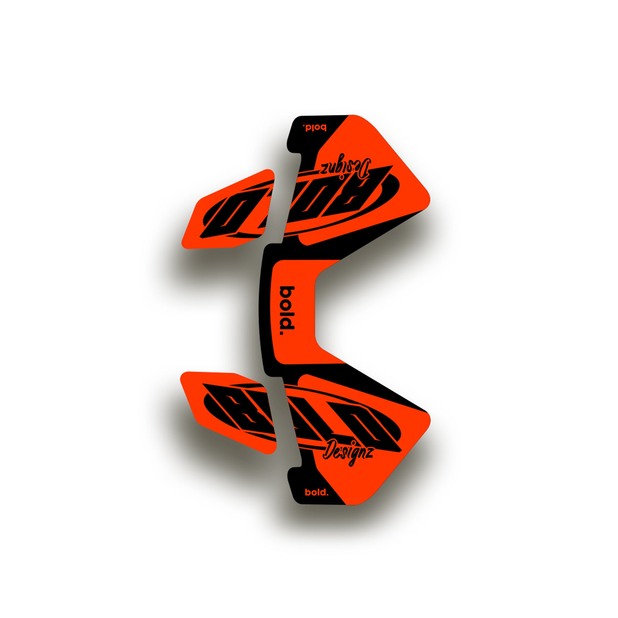 FMF Sticker - bold. Edition - Fluo Orange/Red - Bolddesignz