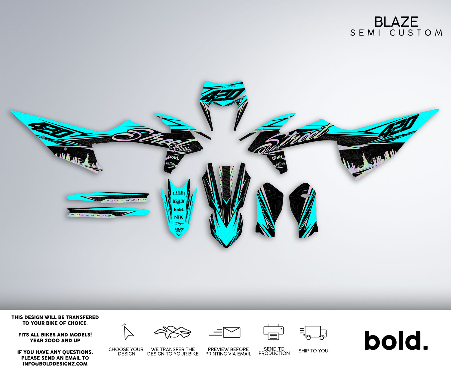 All Semi Custom Graphics - Supermoto & Motocross Decor - Bolddesignz