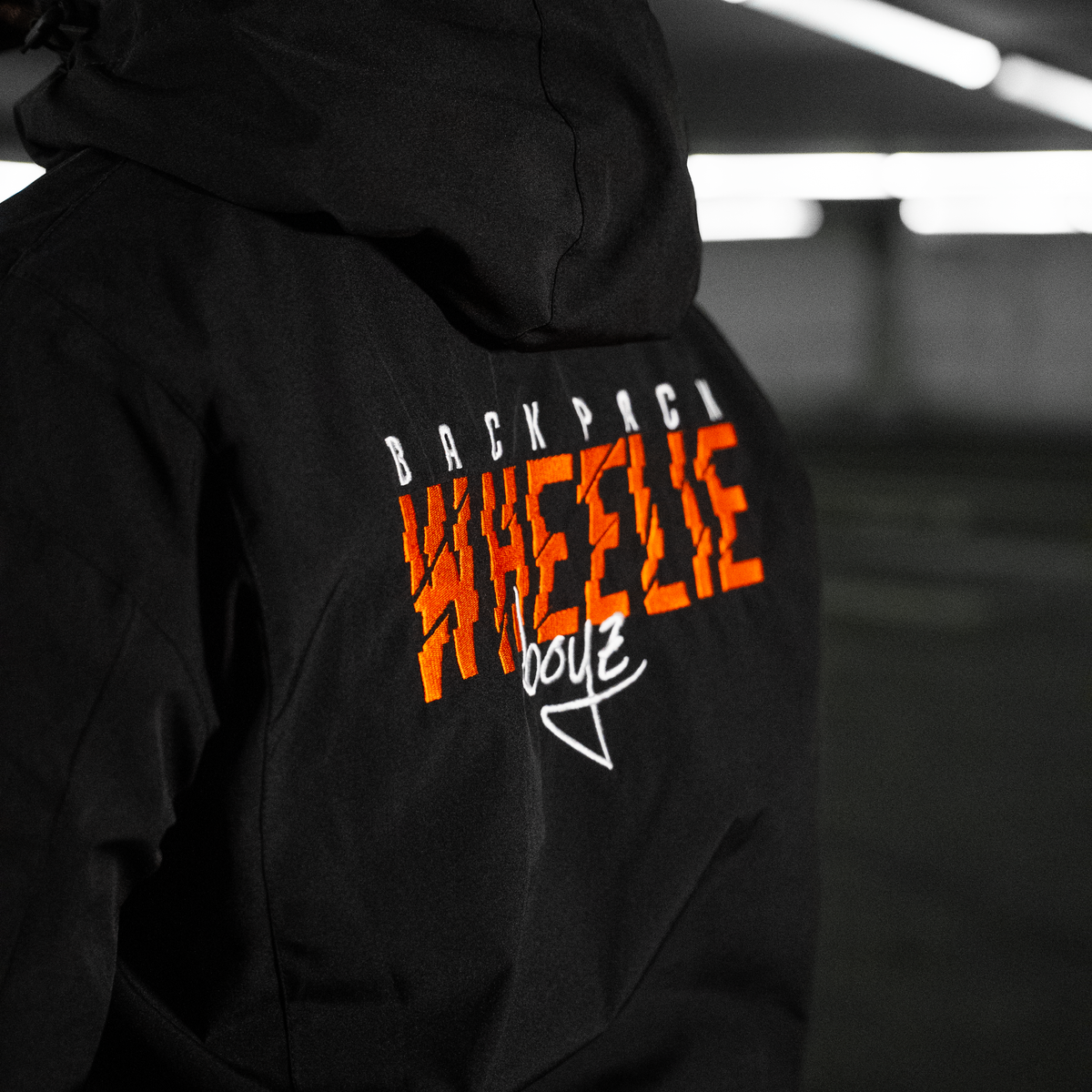 Backpackwheelieboyz Windbreaker with Orange Embroidery | Stylish and ...