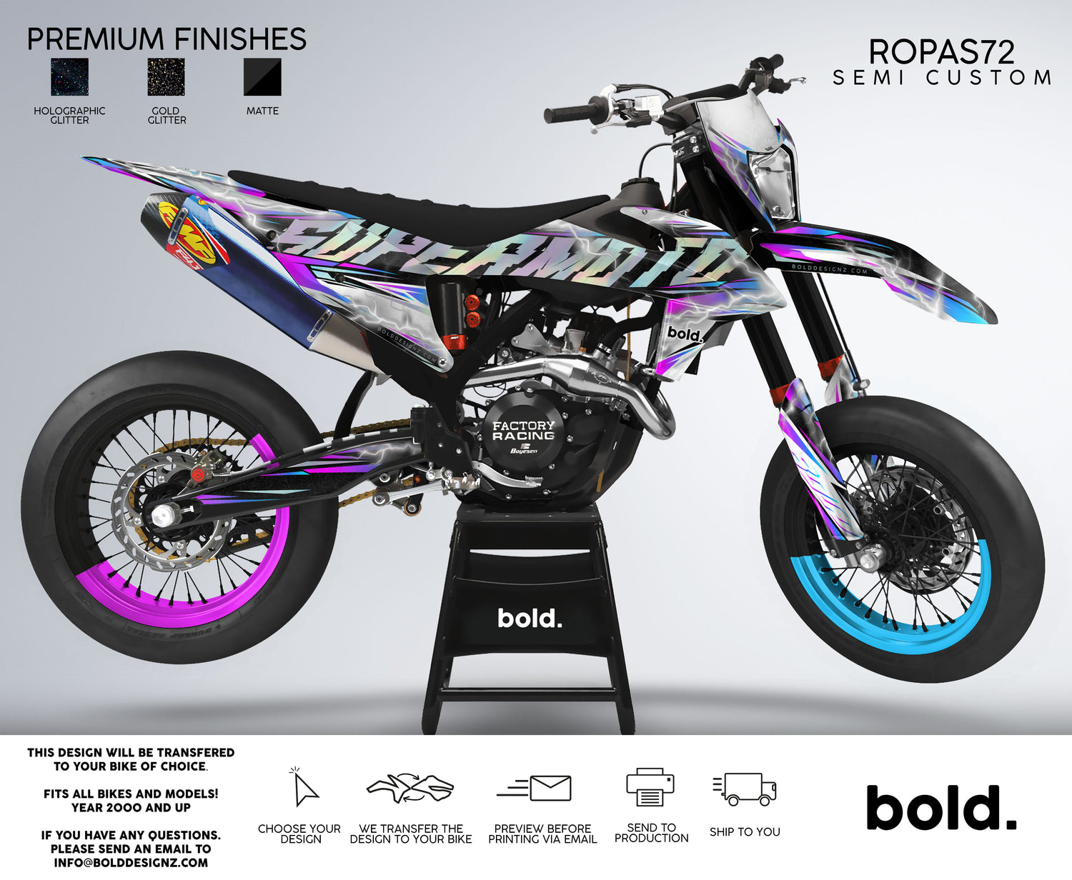 All Semi Custom Graphics - Supermoto & Motocross Decor - Bolddesignz