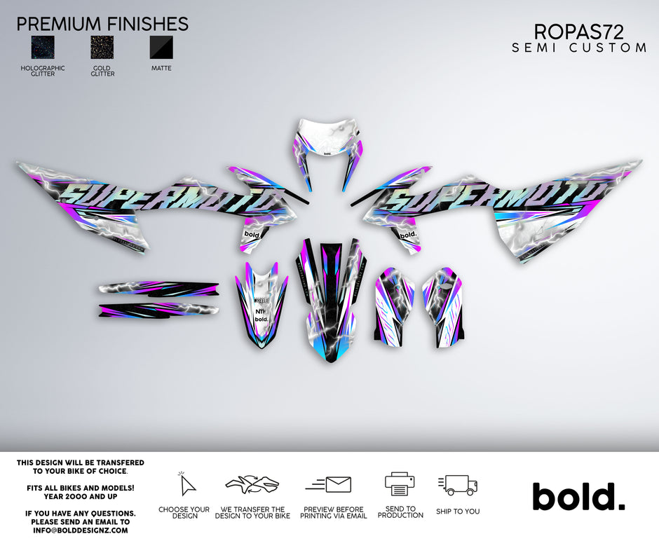All Semi Custom Graphics - Supermoto & Motocross Decor - Bolddesignz