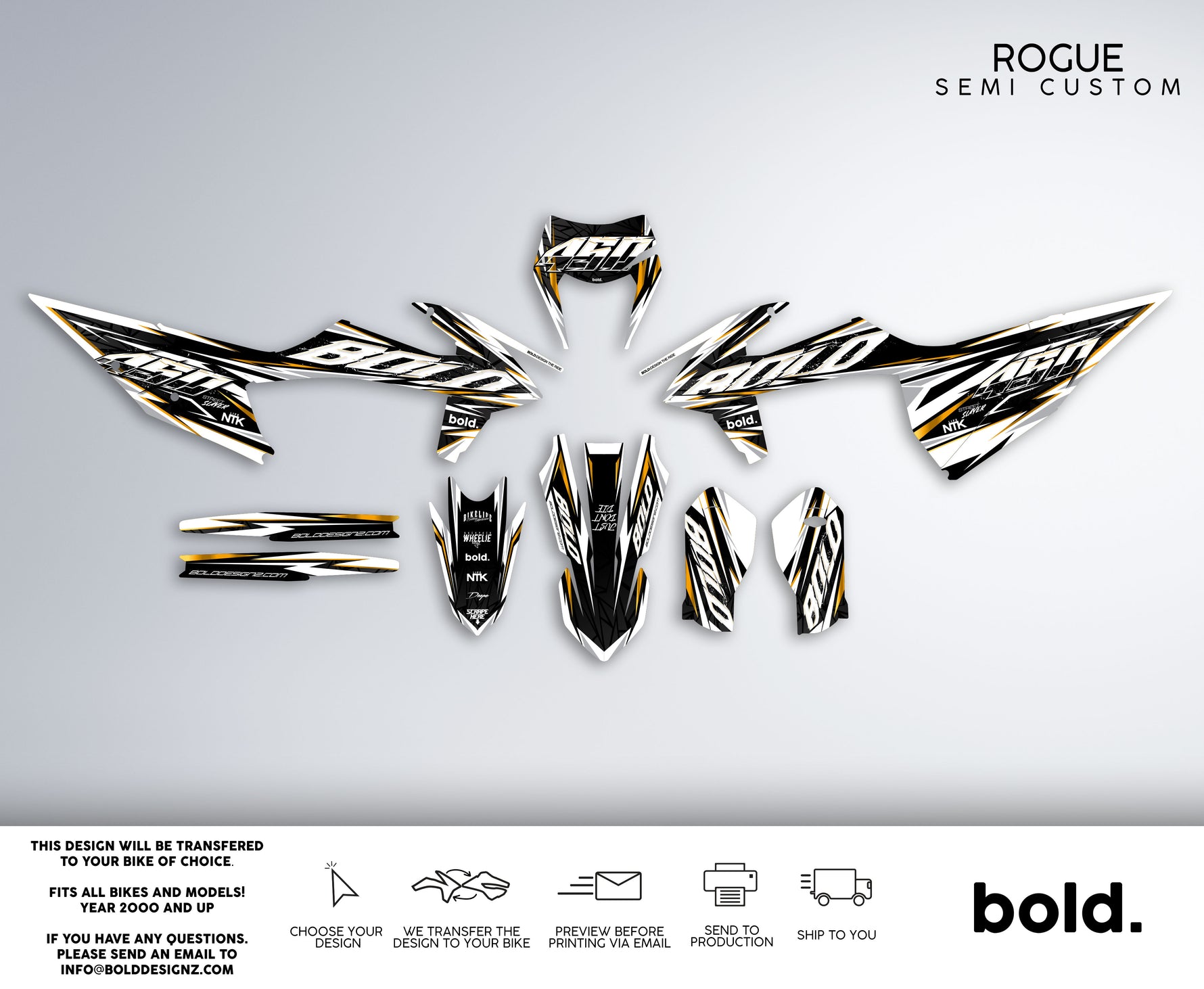 All Semi Custom Graphics - Supermoto & Motocross Decor - Bolddesignz