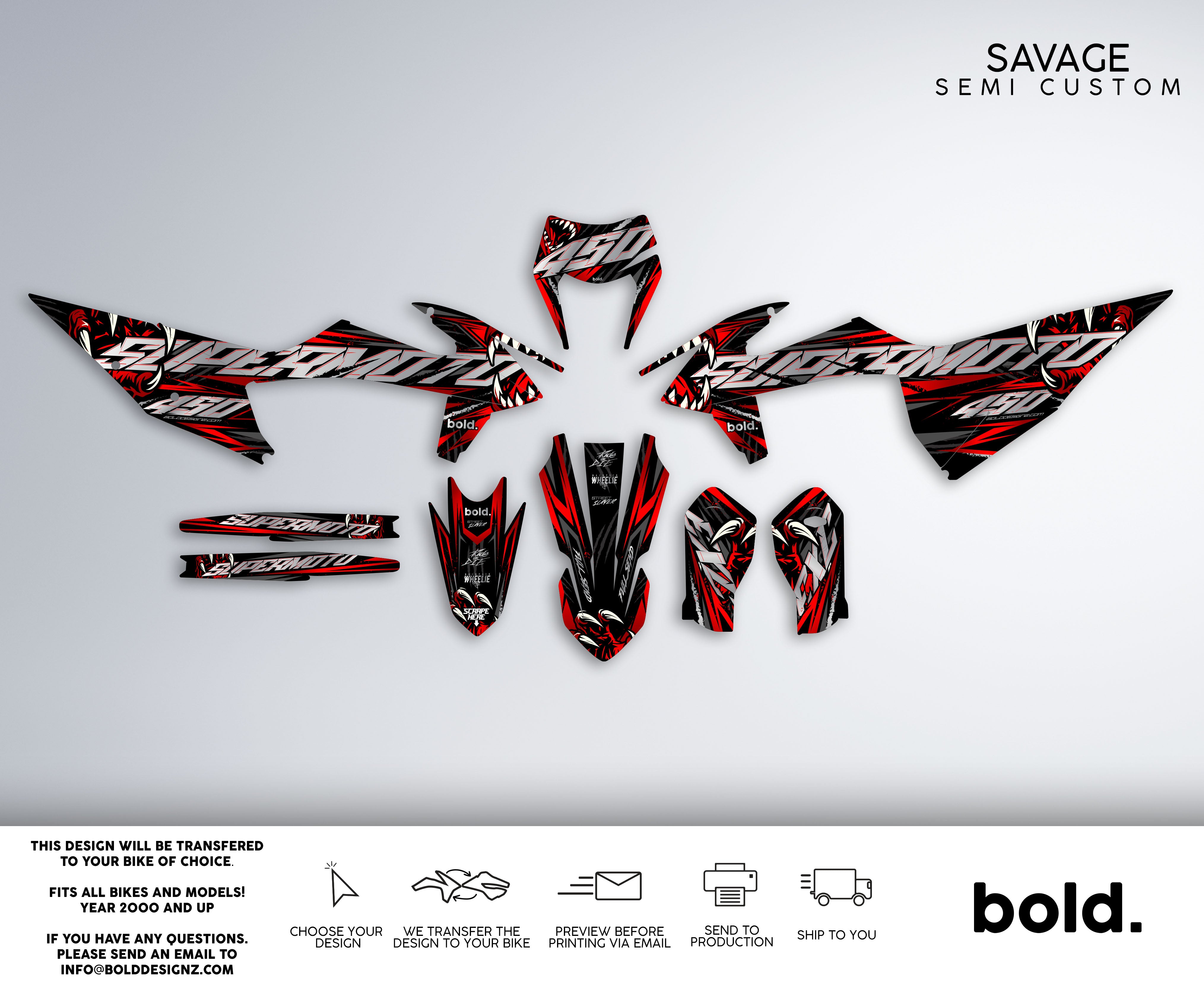 All Semi Custom Graphics - Supermoto & Motocross Decor - Bolddesignz