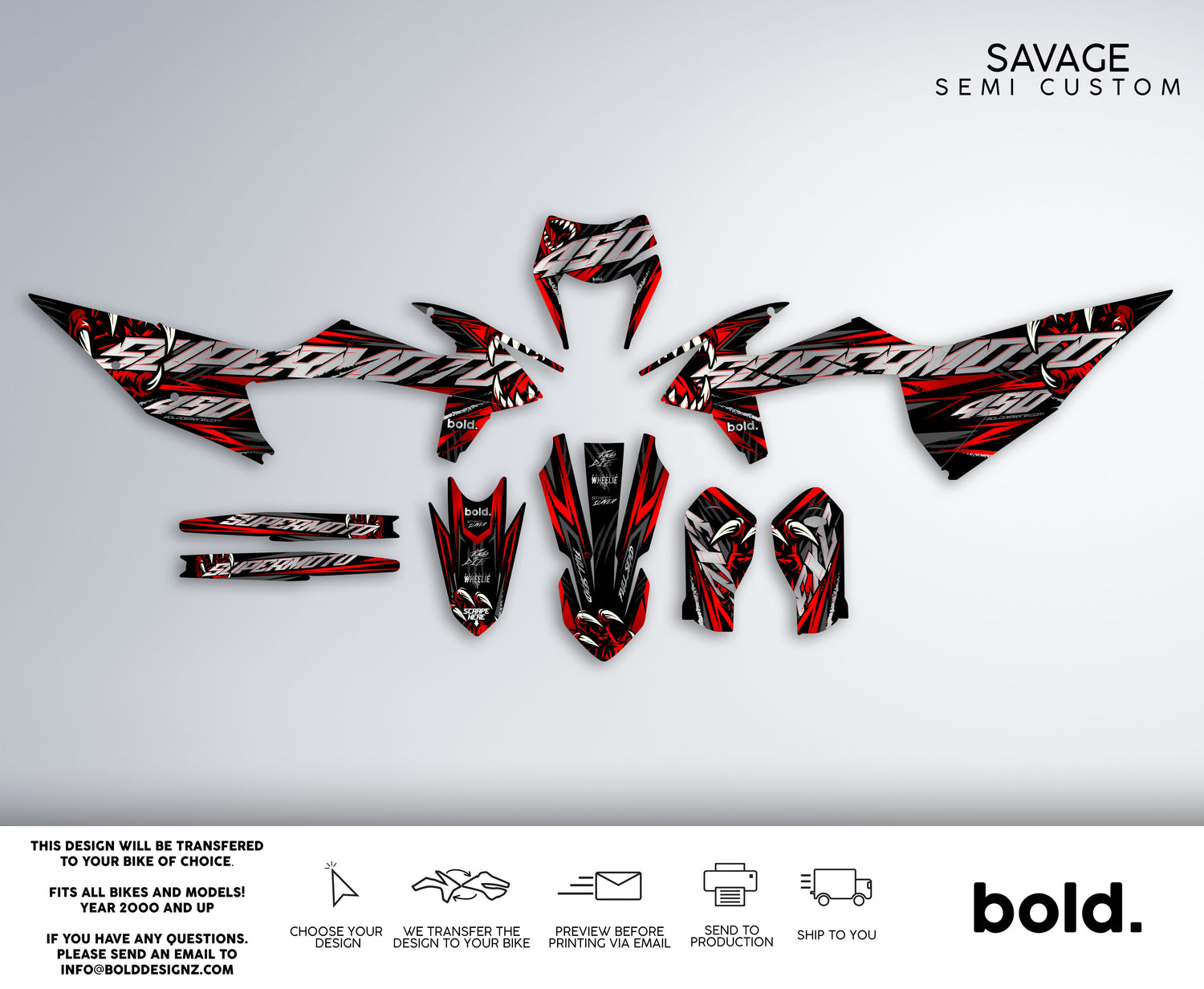 All Semi Custom Graphics - Supermoto & Motocross Decor - Bolddesignz