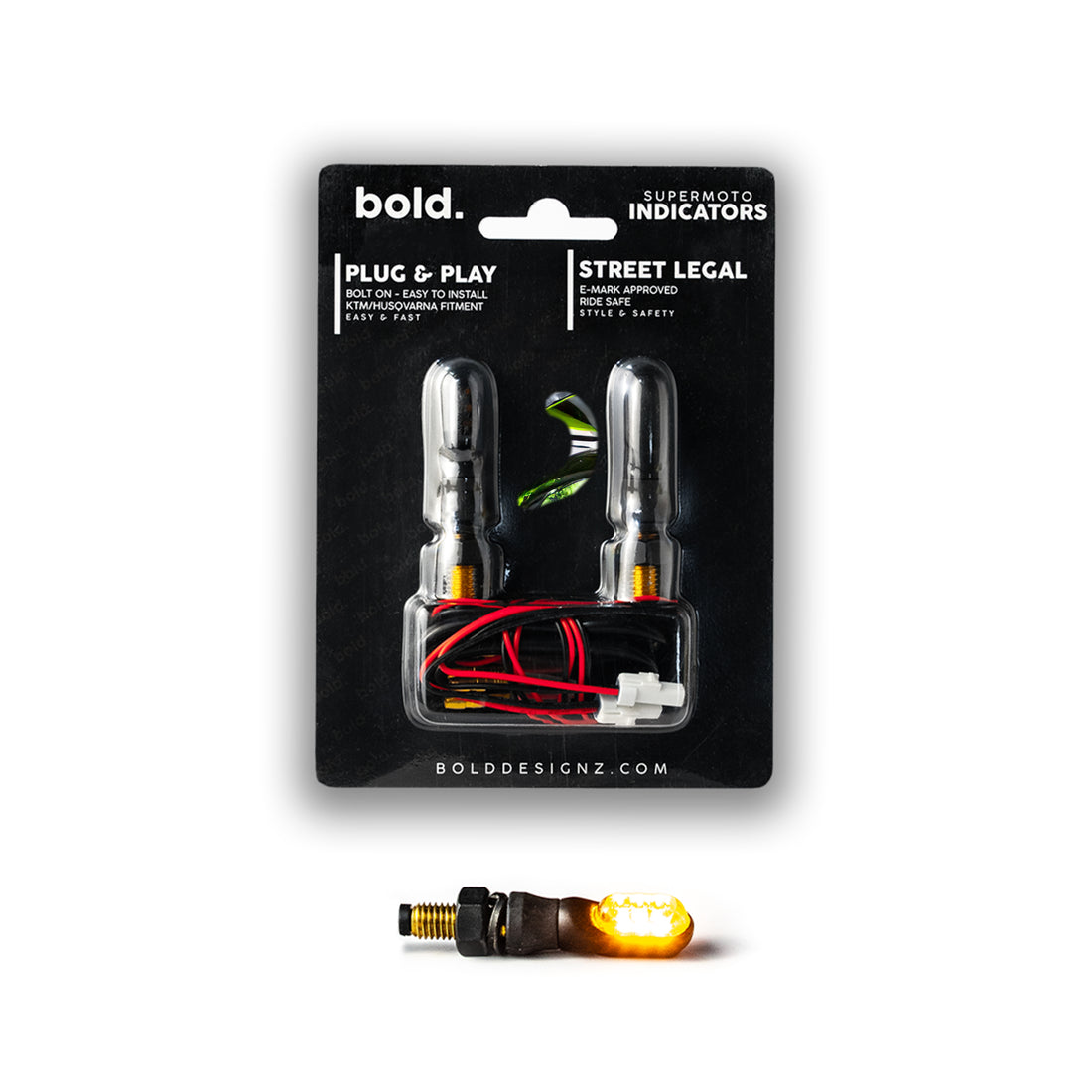 Supermoto Indicators (Small Tinted Blinkers) - Bolddesignz