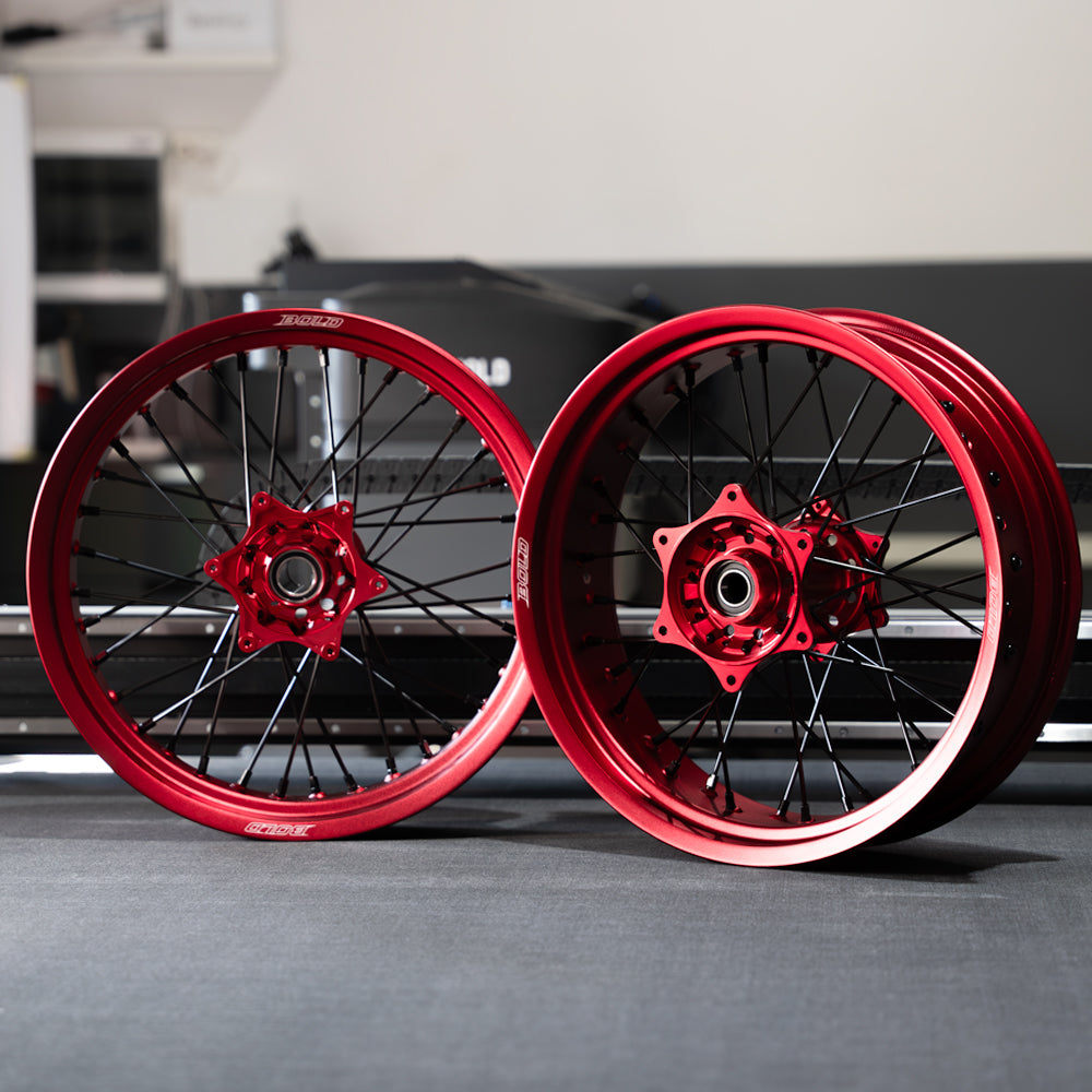 bold. FULL Red - Supermoto Wheelset – Bolddesignz