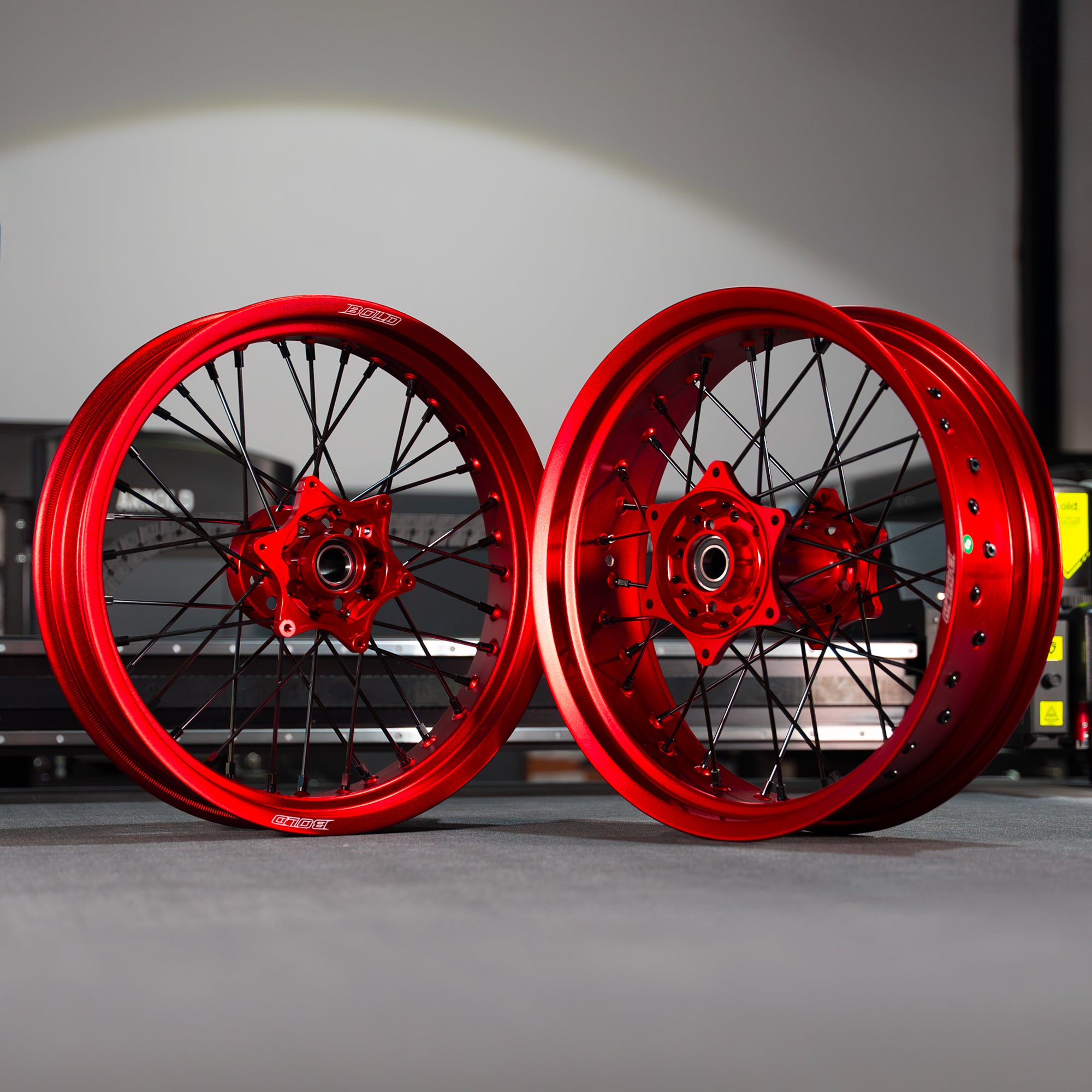 bold. FULL Red - Supermoto Wheelset - Bolddesignz