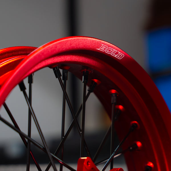 bold. FULL Red - Supermoto Wheelset - Bolddesignz