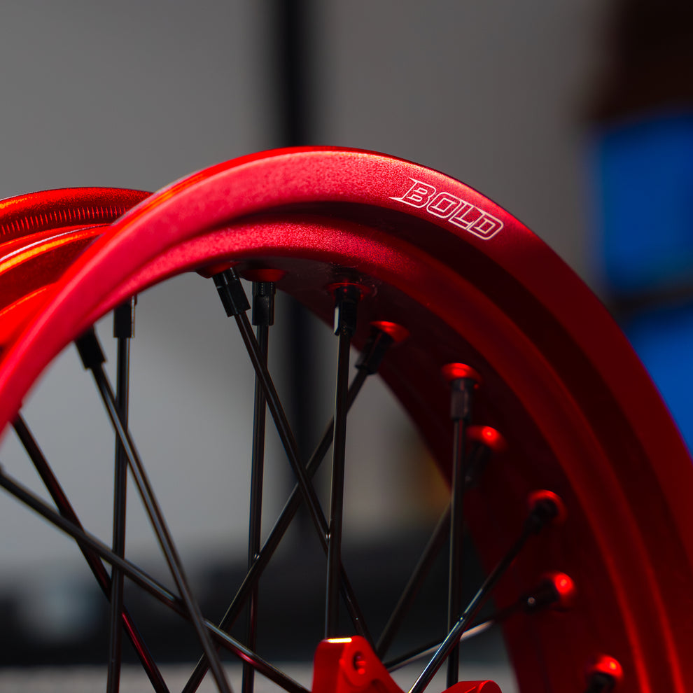 bold. FULL Red - Supermoto Wheelset - Bolddesignz