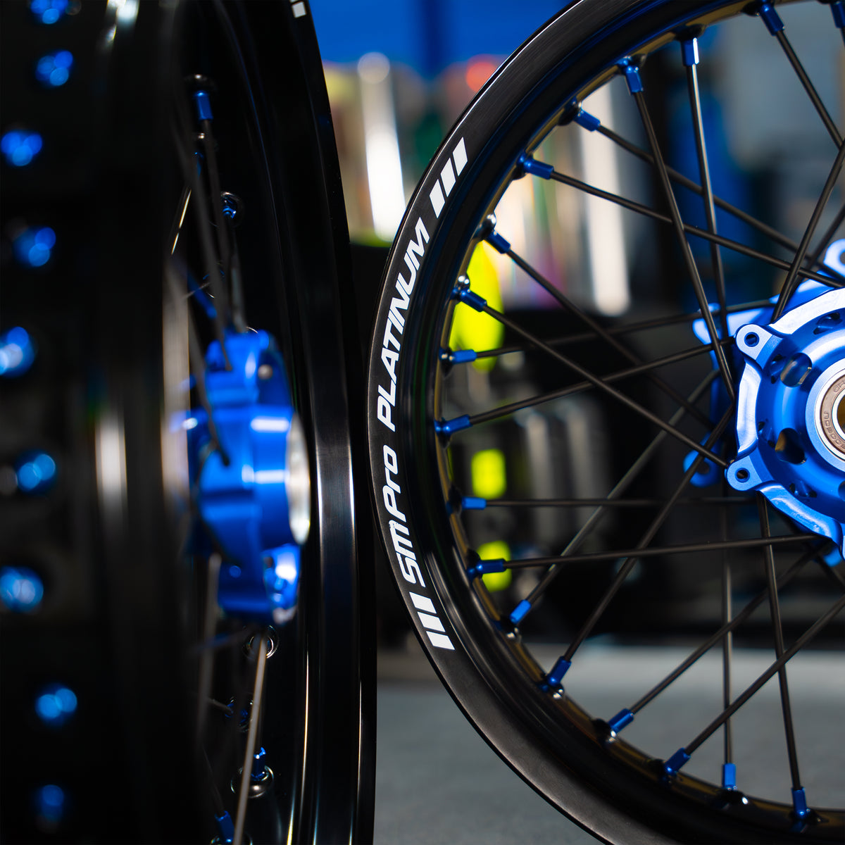 SMPRO Black/Blue - Supermoto Wheelset – Bolddesignz